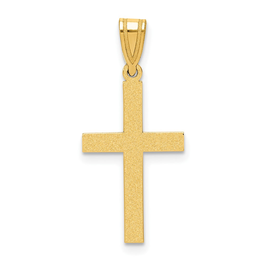 14k Yellow Gold Satin Cross Pendant XR100 – Wellness Marketer Jewelry ...