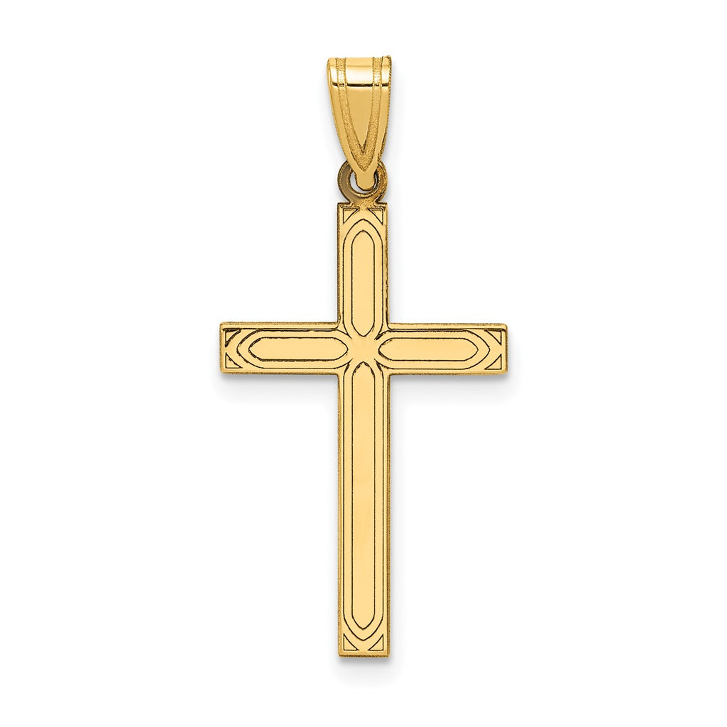 14k Yellow Gold Solid Cross Pendant XR107 – Wellness Marketer Jewelry ...