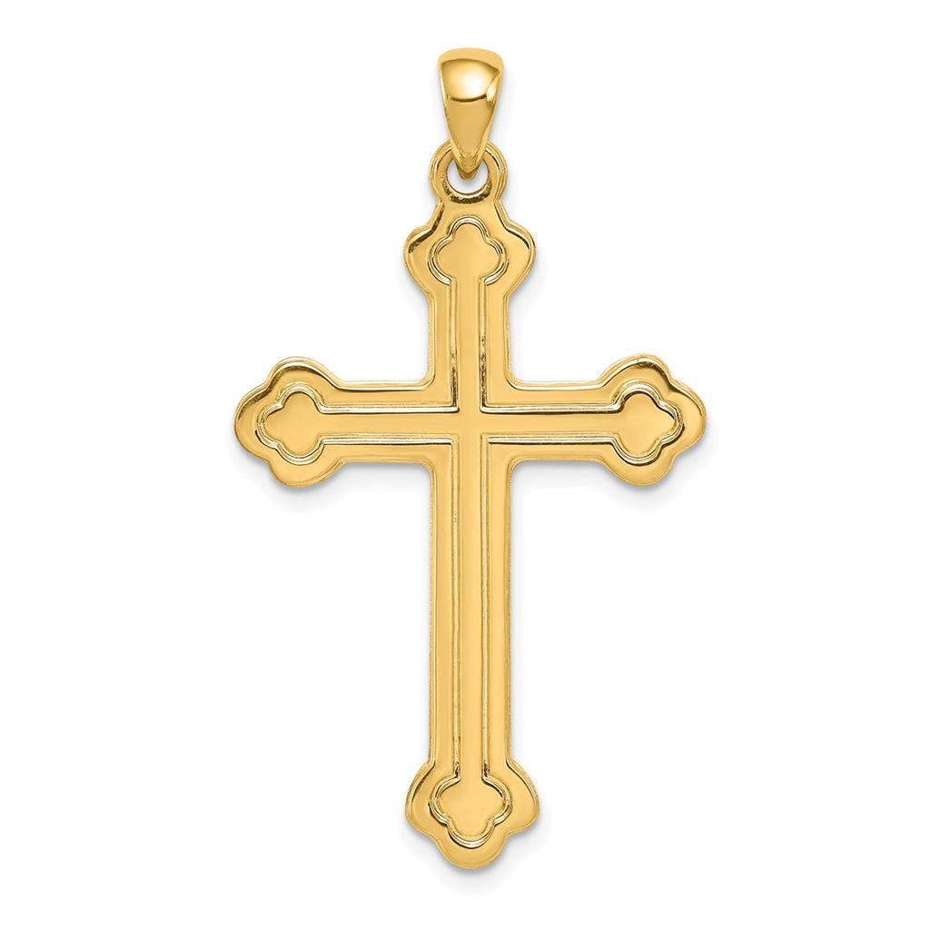 14k Yellow Gold Budded Cross Pendant XR141 – Wellness Marketer Jewelry ...