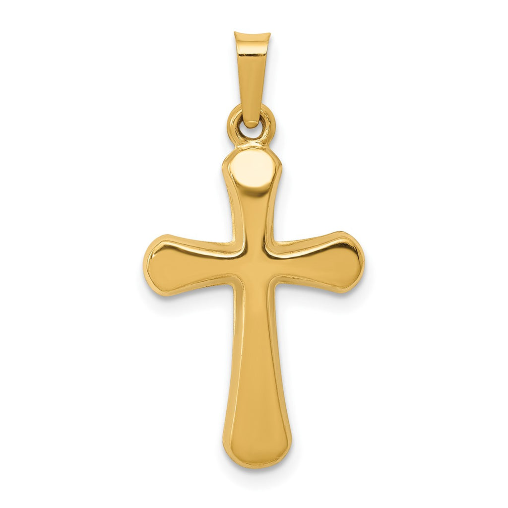 14k Yellow Gold Polished Rounded Cross Pendant XR1556 – Wellness ...