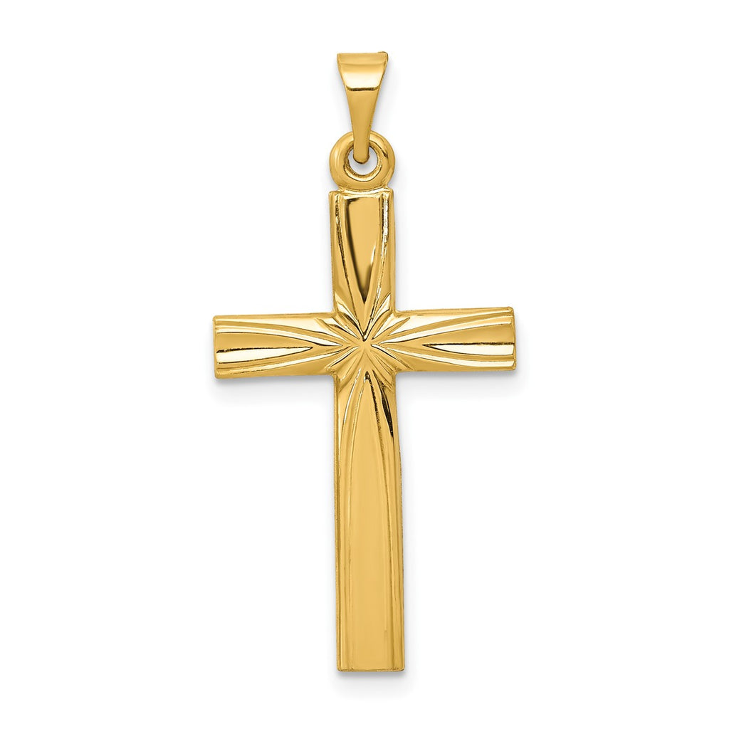 14k Yellow Gold Polished Latin Cross Pendant XR172 – Wellness Marketer ...