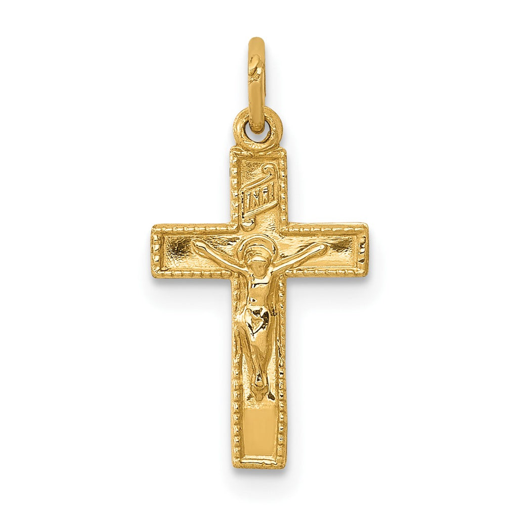 14K Yellow Gold INRI Crucifix Charm – Wellness Marketer Jewelry ...