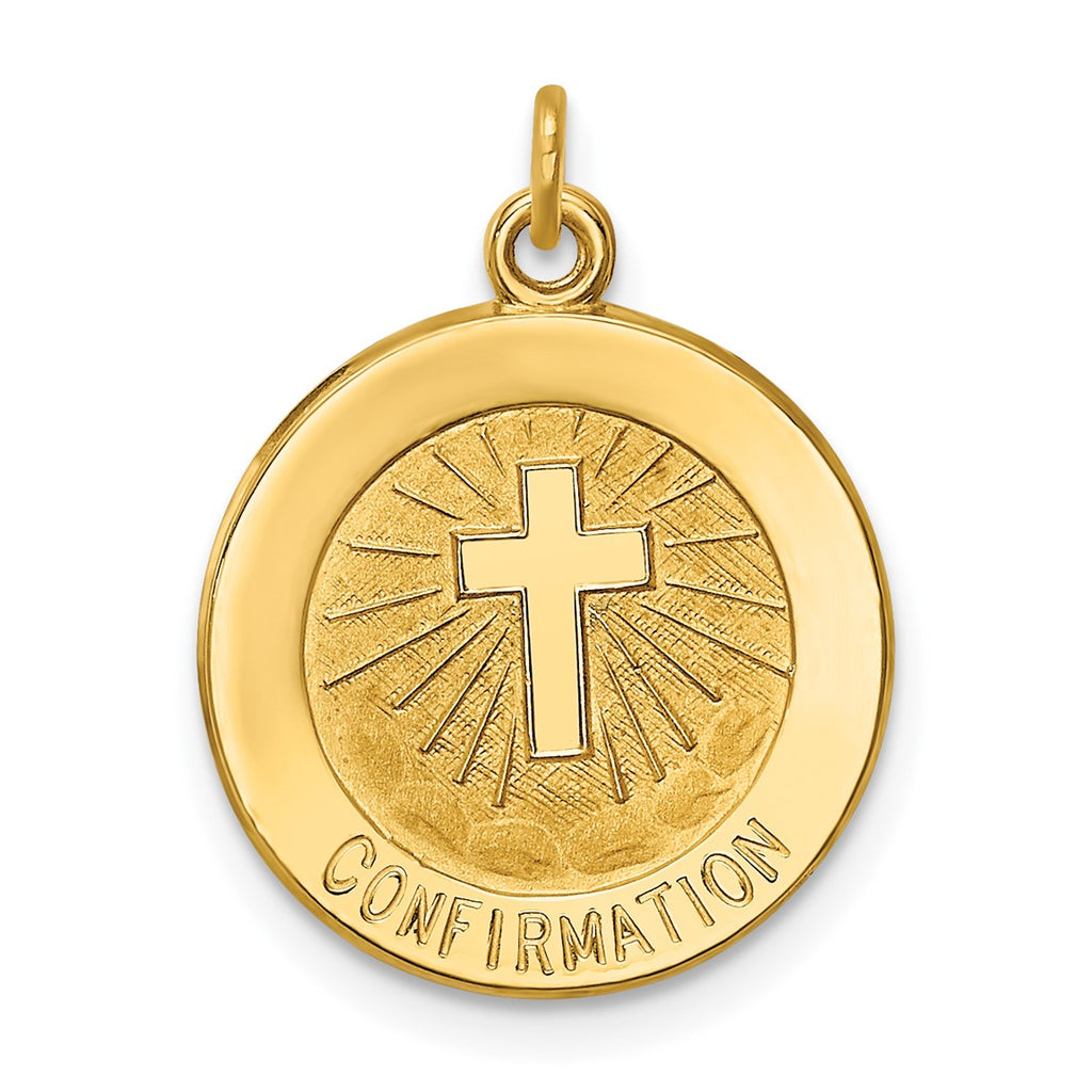 14k Yellow Gold Confirmation Medal Charm XR358 – Wellness Marketer ...