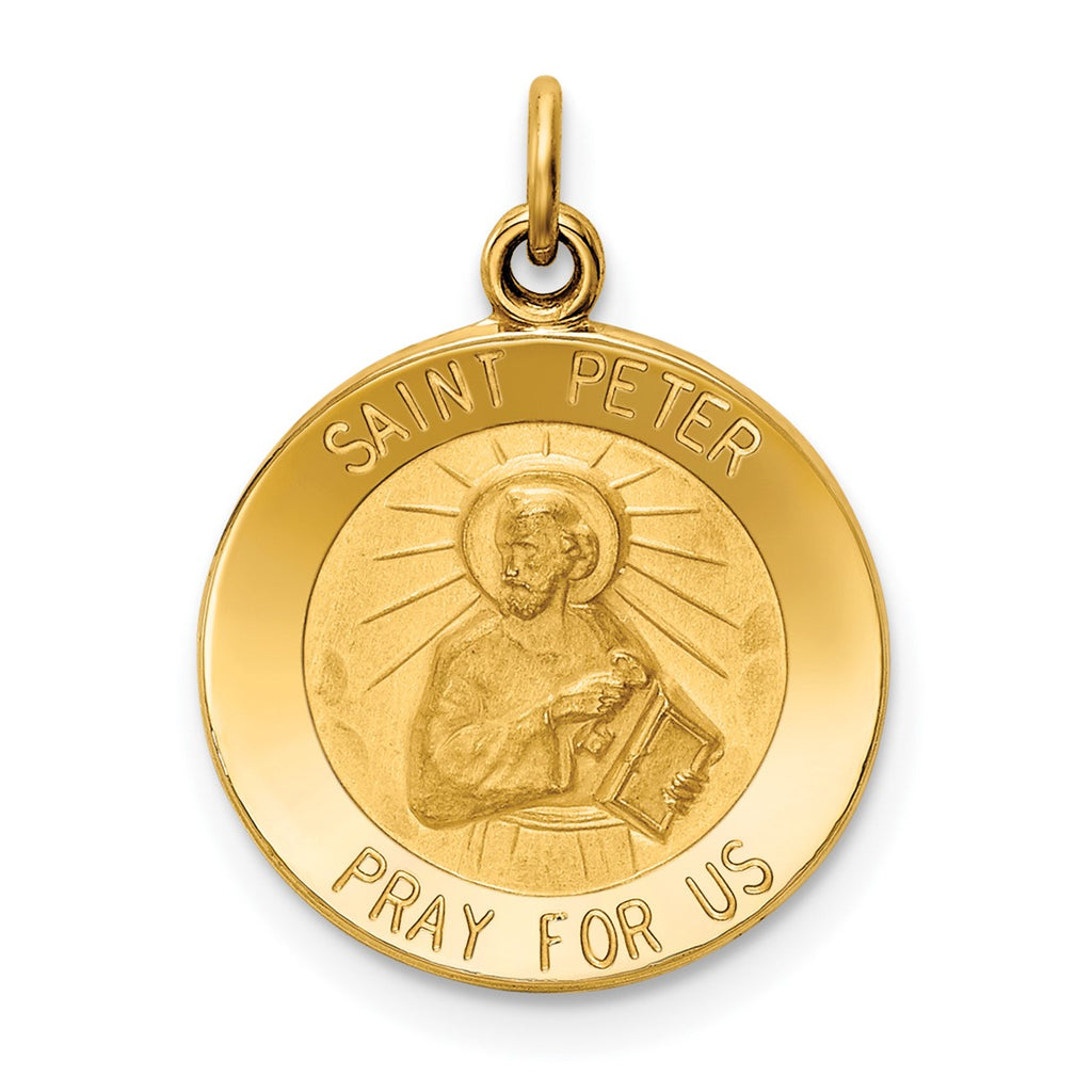 14K Yellow Gold Saint Peter Medal Charm XR412 – Wellness Marketer ...