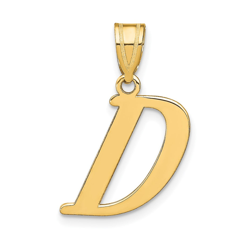 14k Yellow Gold Polished Letter D Initial Pendant – Wellness Marketer ...