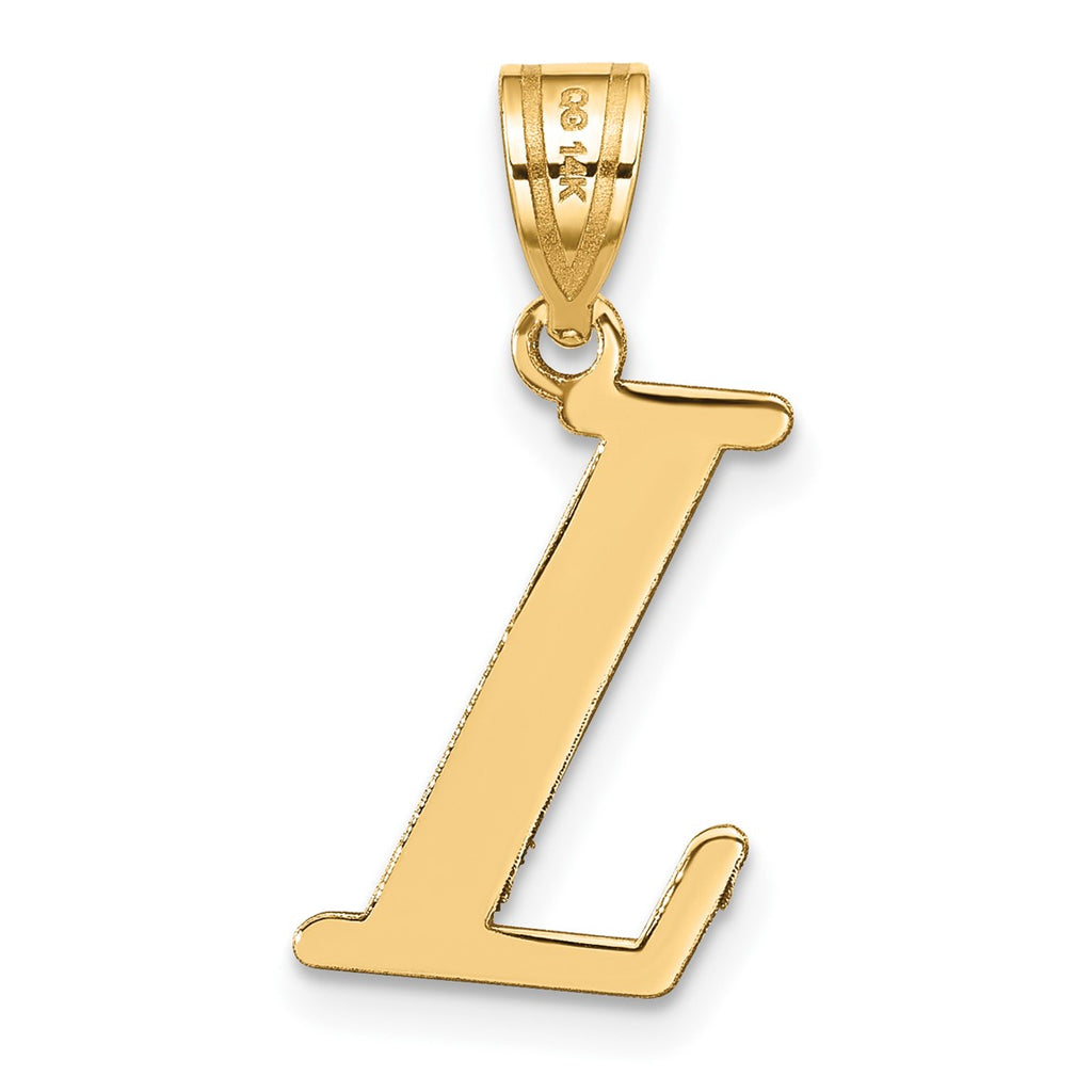14k Yellow Gold Polished Letter L Initial Pendant – Wellness Marketer ...