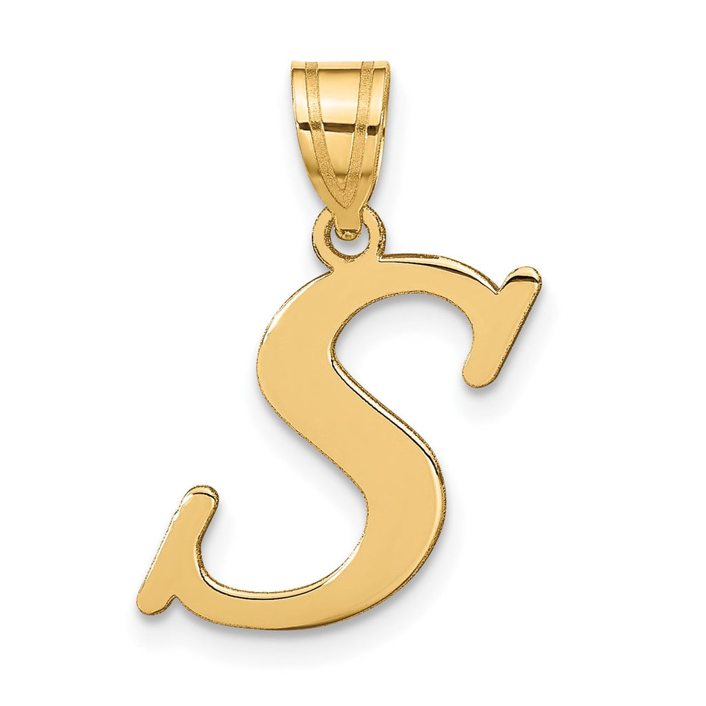14k Yellow Gold Polished Letter S Initial Pendant – Wellness Marketer ...
