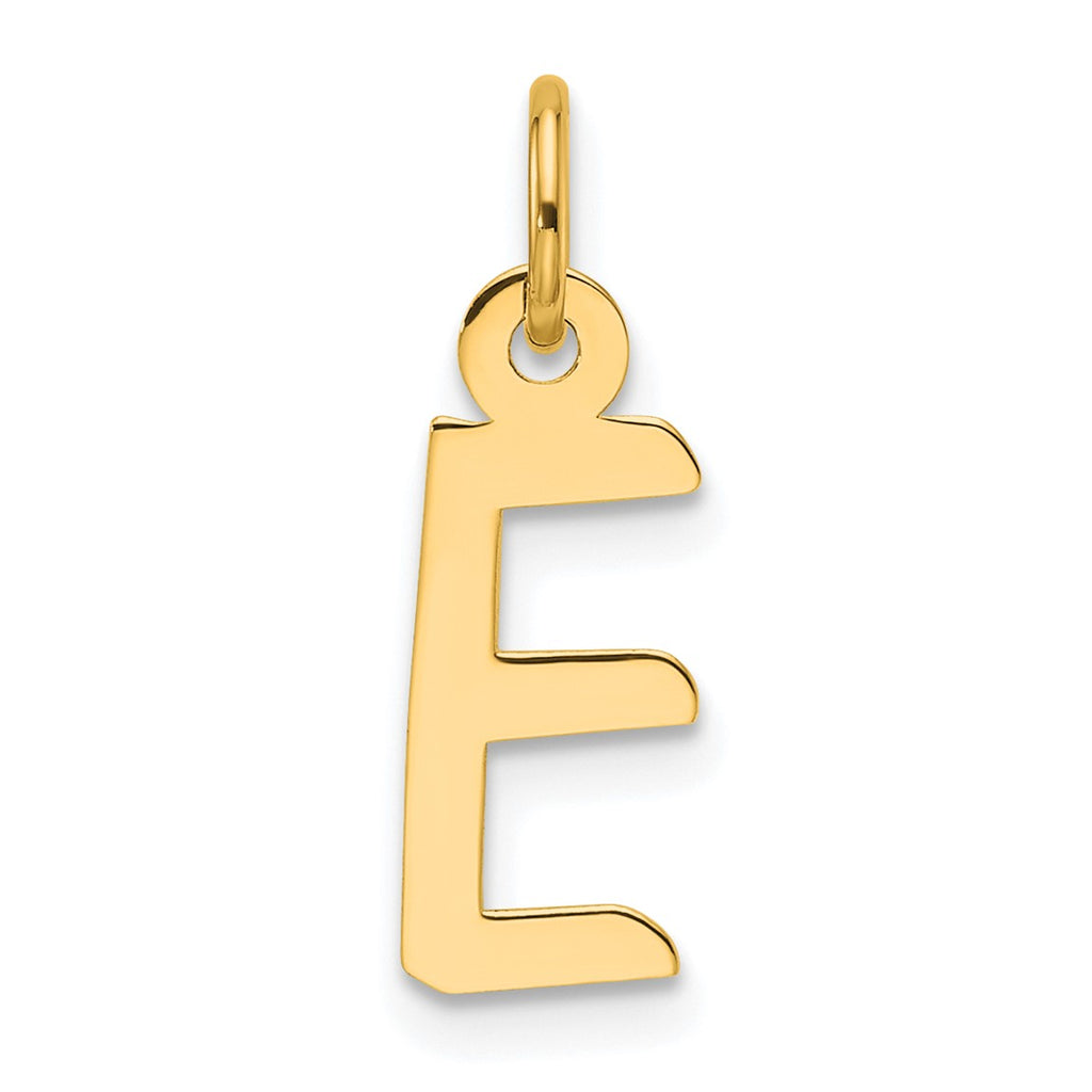 14K Yellow Gold Slanted Block Letter E Initial Charm – Wellness ...