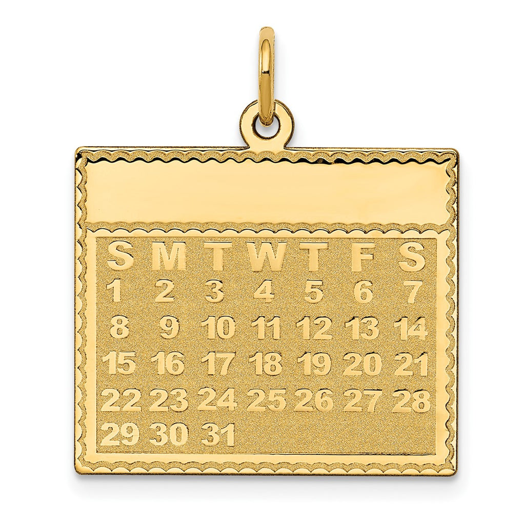 14k Yellow Gold Sunday The First Day Calendar Pendant – Wellness ...