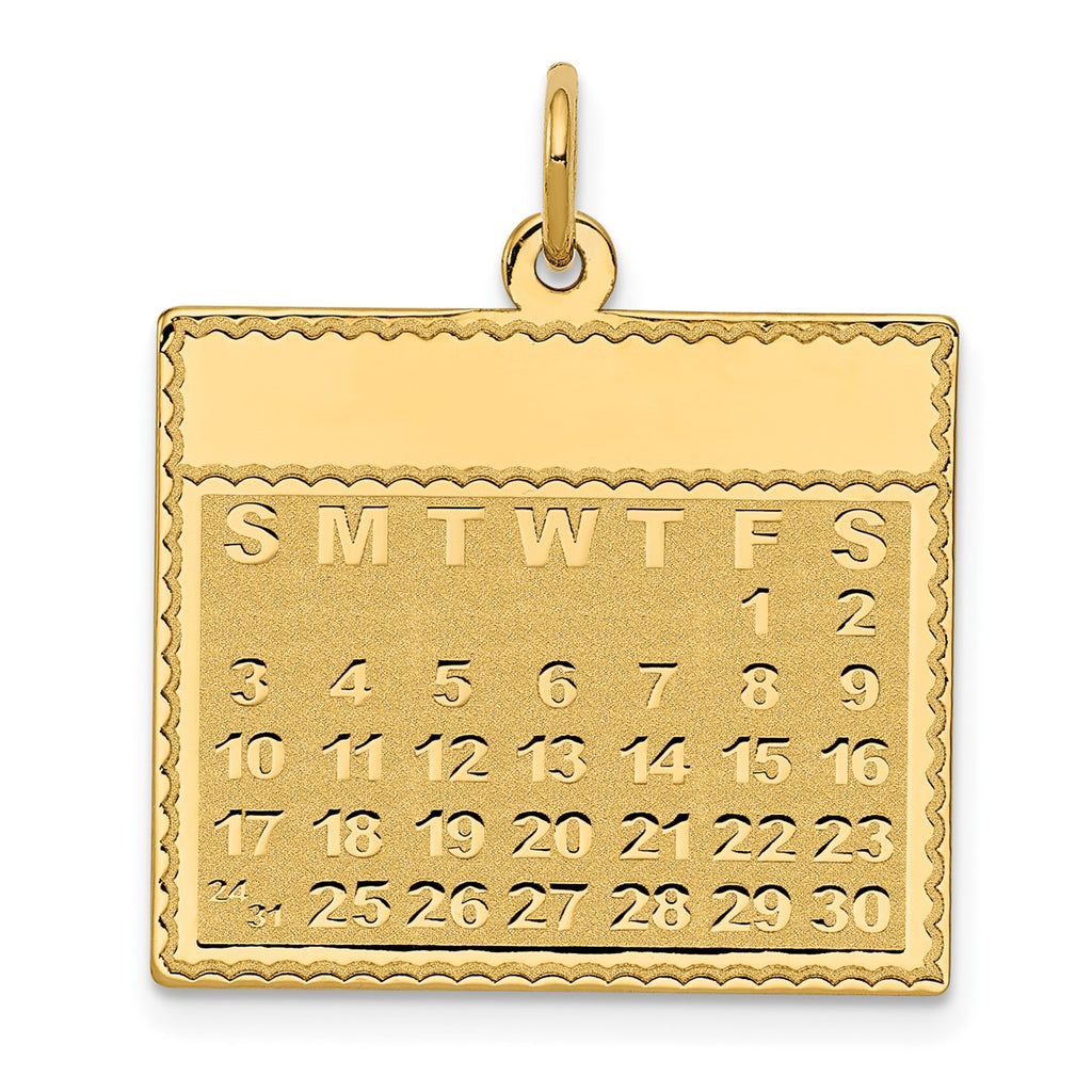 14k Yellow Gold Friday The First Day Calendar Pendant – Wellness ...