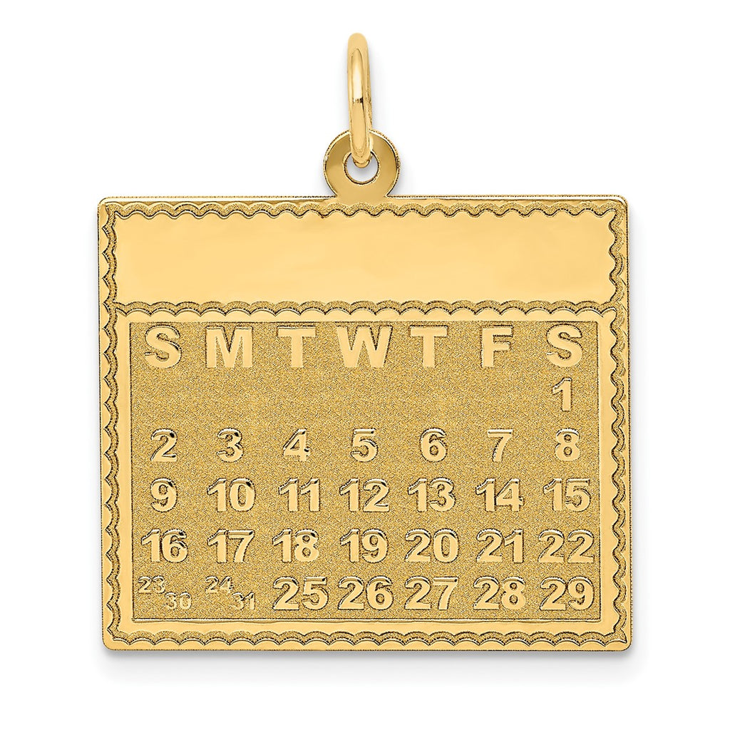 14k Yellow Gold Saturday The First Day Calendar Pendant – Wellness ...
