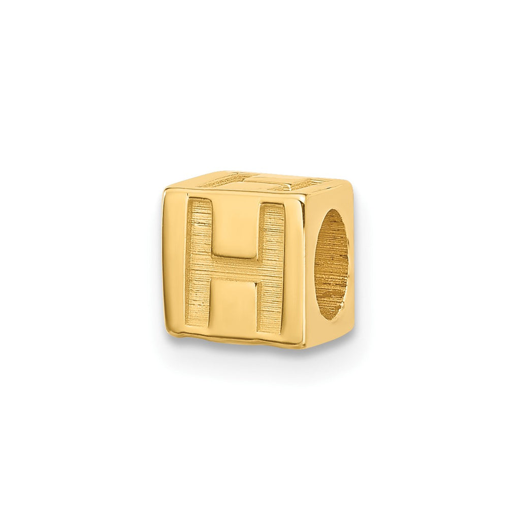 14K Yellow Gold Alphabet Bead Letter H Charm – Wellness Marketer ...